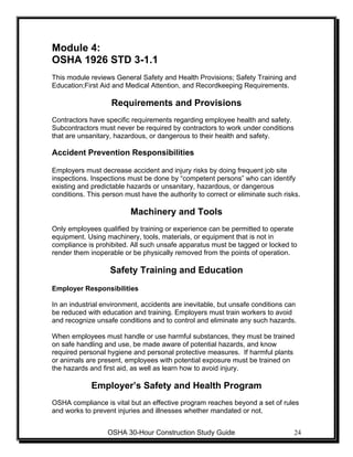 Osha 30 hour book | PDF