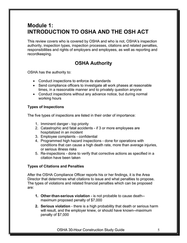 Osha 30 hour book | PDF | Law