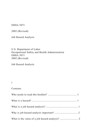 OSHA 30712002 (Revised)Job Hazard AnalysisU.S..docx