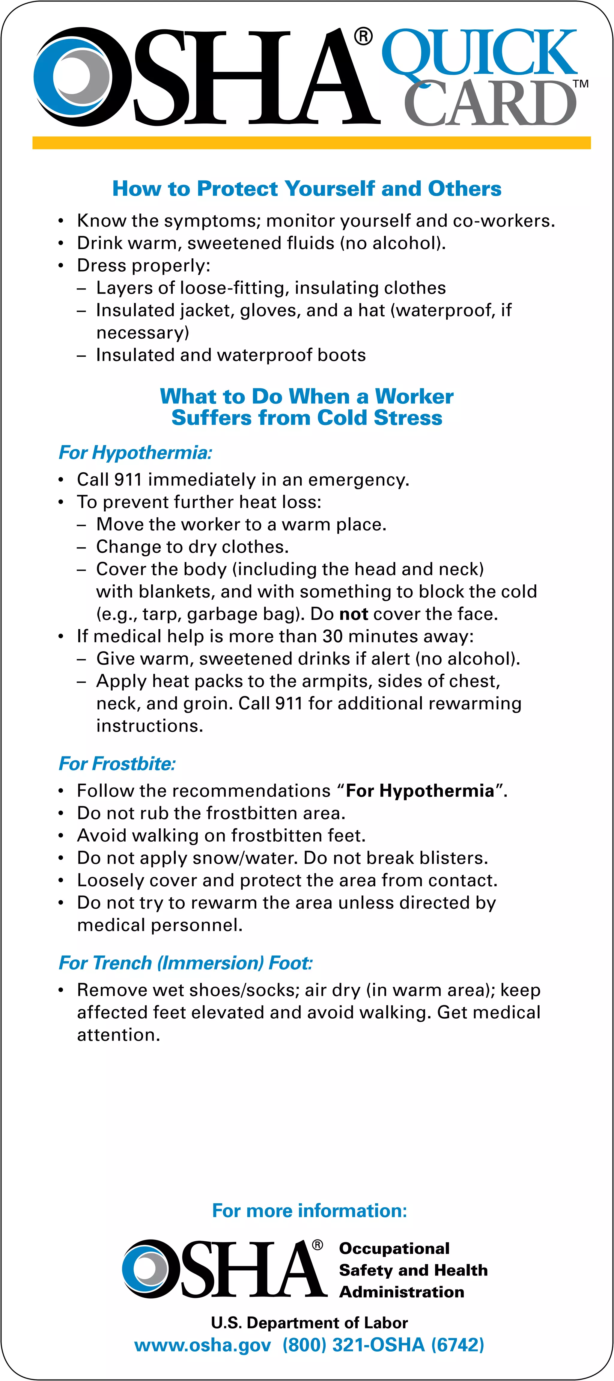 Protecting workers from cold stress | PDF