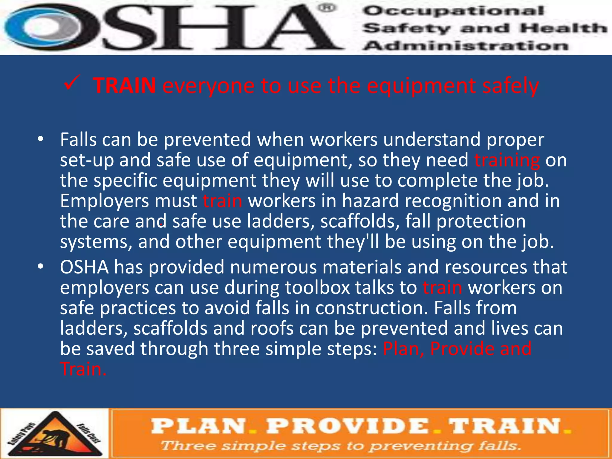 Osha 3 step fall protection | PPTX