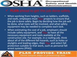 Osha 3 step fall protection | PPTX