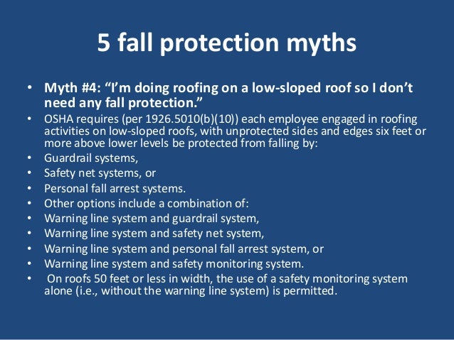 Osha 3 step fall protection