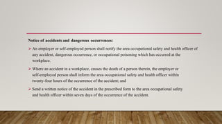 occupational safety and health act (OSHA) 2007 | PPTX