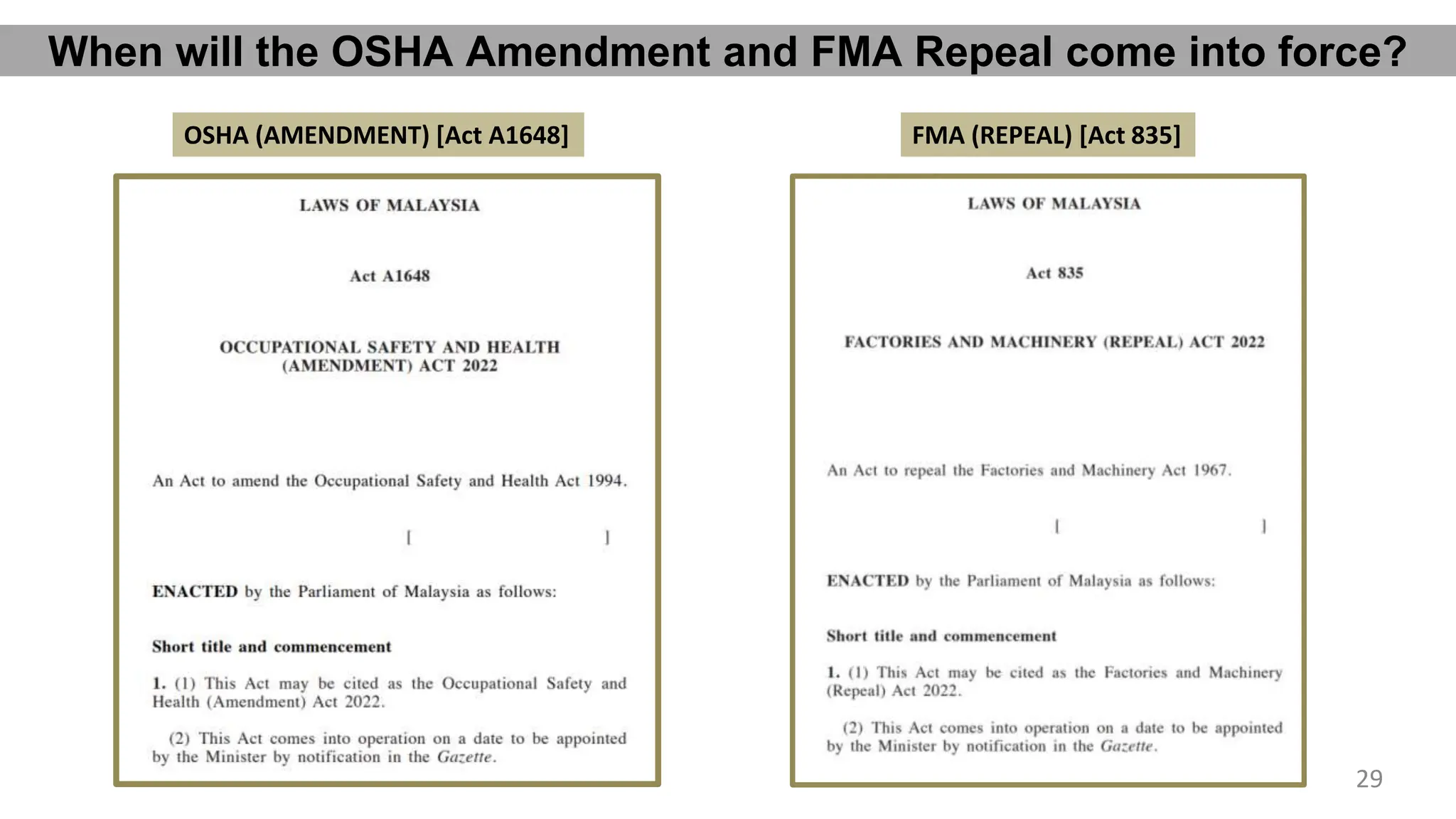 Occupational Safety and Health Act (Amendment) 2022 | PPTX