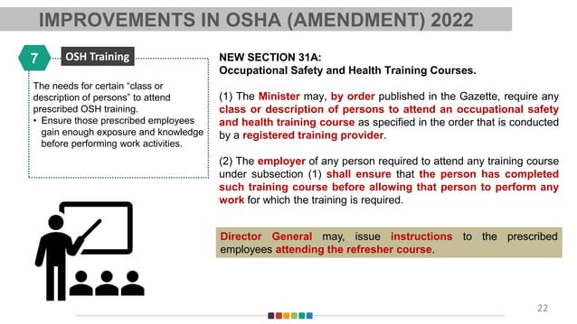 Occupational Safety and Health Act (Amendment) 2022 | PPTX | Law