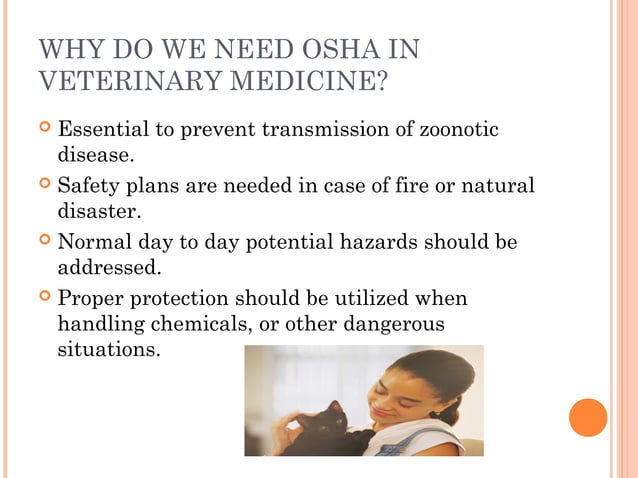 Osha and veterinary medicine | PPT