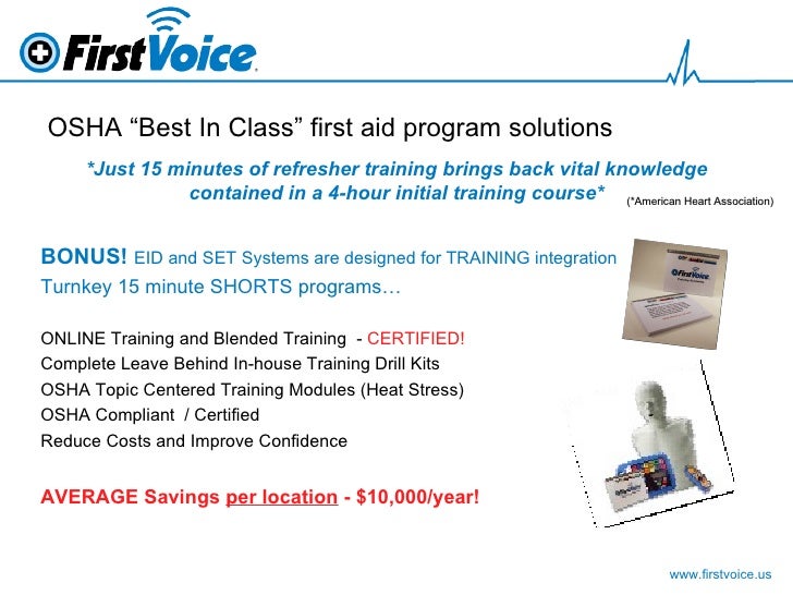 Osha Best Practice Aed & First Aid First Voice Offering