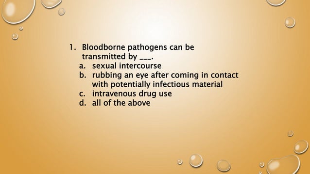 OSHA Bloodborne Pathogens Standard | PPT