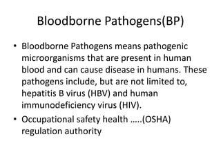 Osha bloodborne pathogens standard unit 3 | PPTX