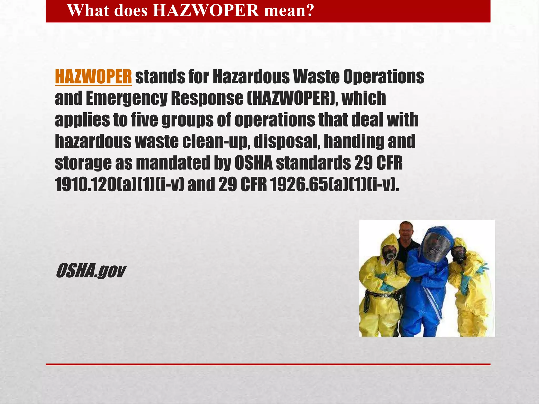 Oshacampus hazwoper training | PPTX