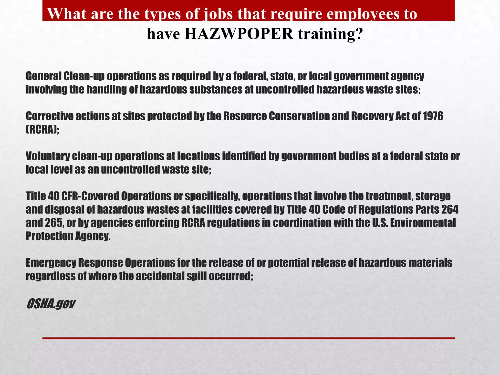 Oshacampus hazwoper training | PPTX