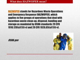 Oshacampus hazwoper training | PPTX