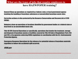 Oshacampus hazwoper training | PPTX