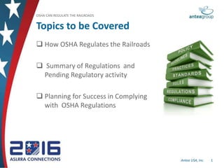 A Primer on OSHA Regulations for Railroads | PPTX