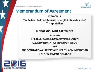 A Primer on OSHA Regulations for Railroads | PPTX