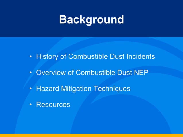 OSHA Combustible dusts | PPT