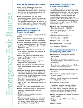 Osha Emergency Exit Routes Factsheet | PDF