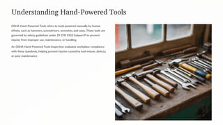 OSHA Hand Powered Tools Inspection with eAuditor Audits & Inspections | PDF