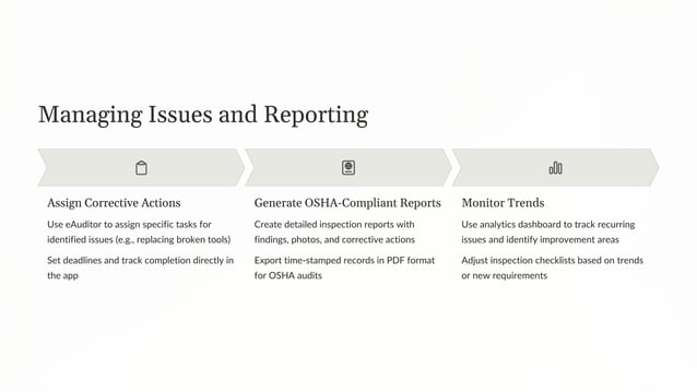 OSHA Hand Powered Tools Inspection with eAuditor Audits & Inspections | PDF