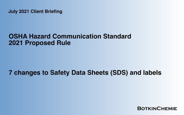 OSHA Hazard Communication Standard 2021 Proposed Rule | PDF | Chemistry ...