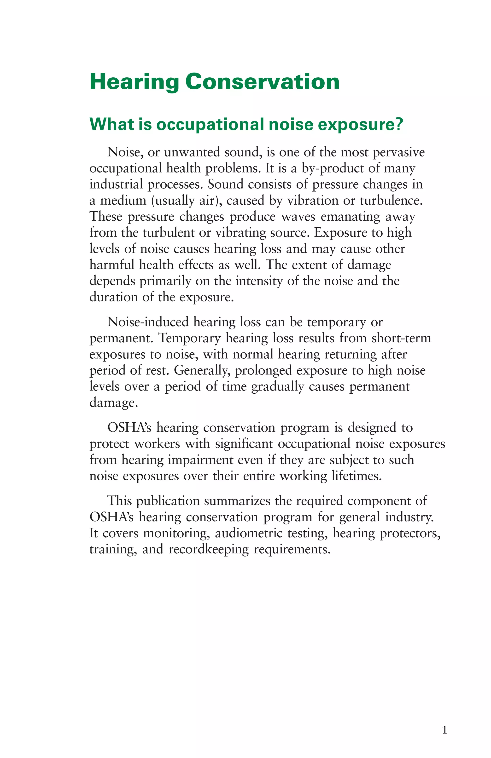 Osha hearing conservation | PDF