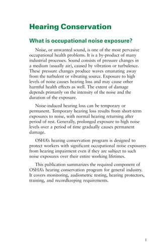 Osha hearing conservation | PDF