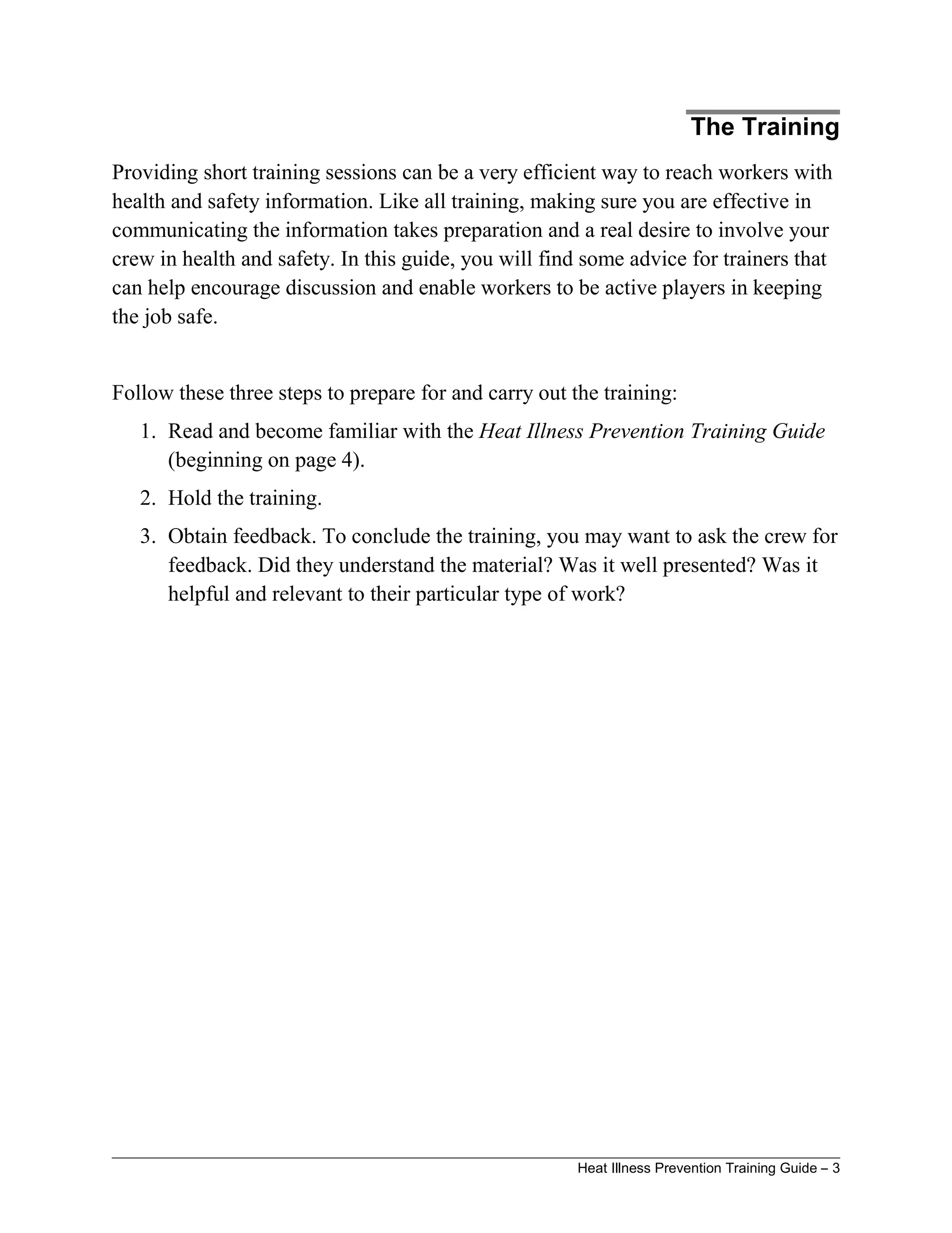 Osha heat training guide | PDF