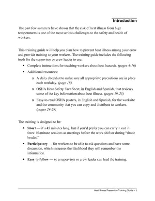Osha heat training guide | PDF