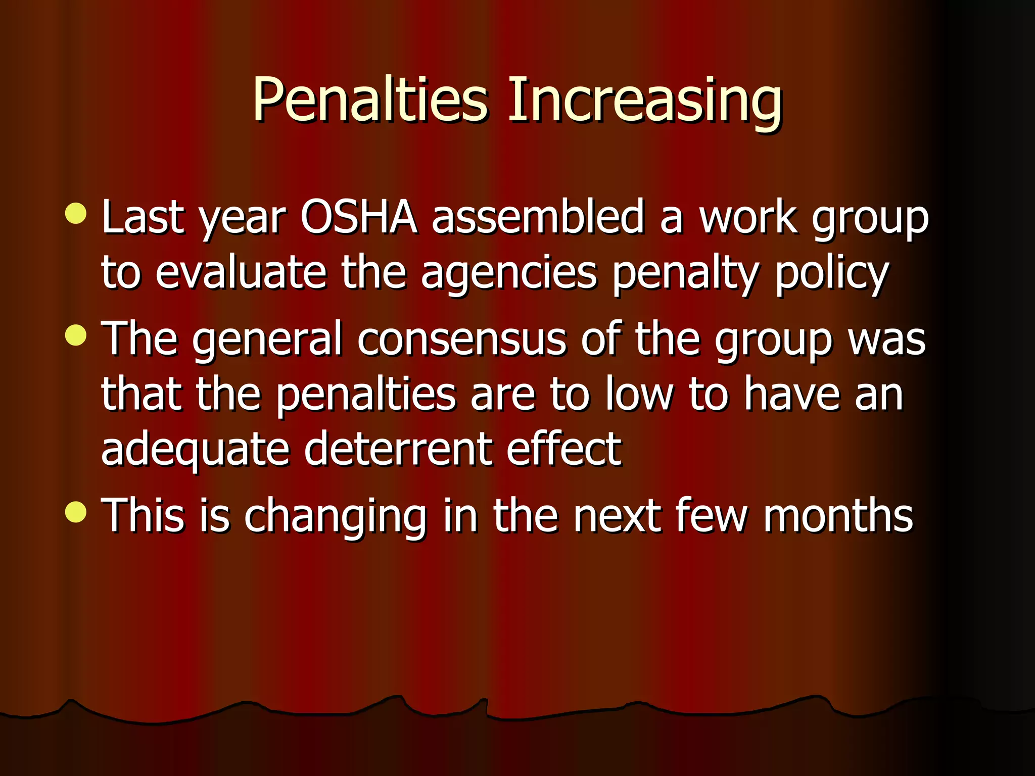 OSHA increase in penalties | PPT