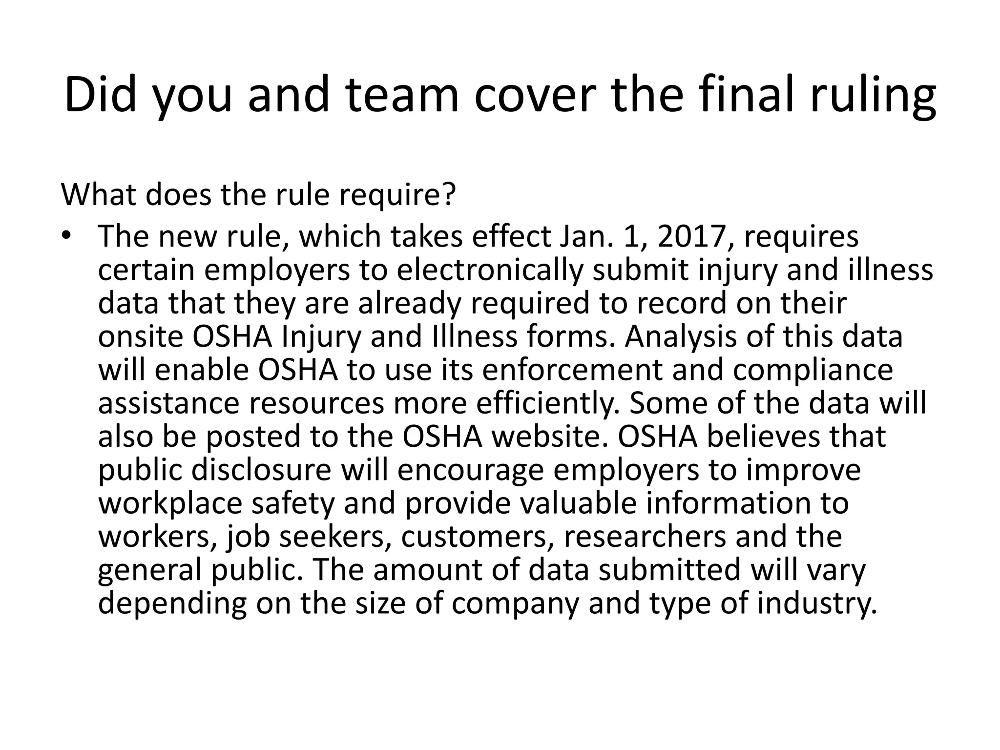 Osha injury reporting | PPTX