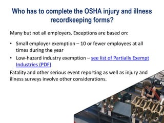 Osha injury reporting | PPTX