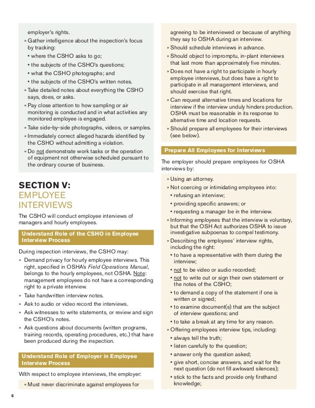 Osha inspection checklist