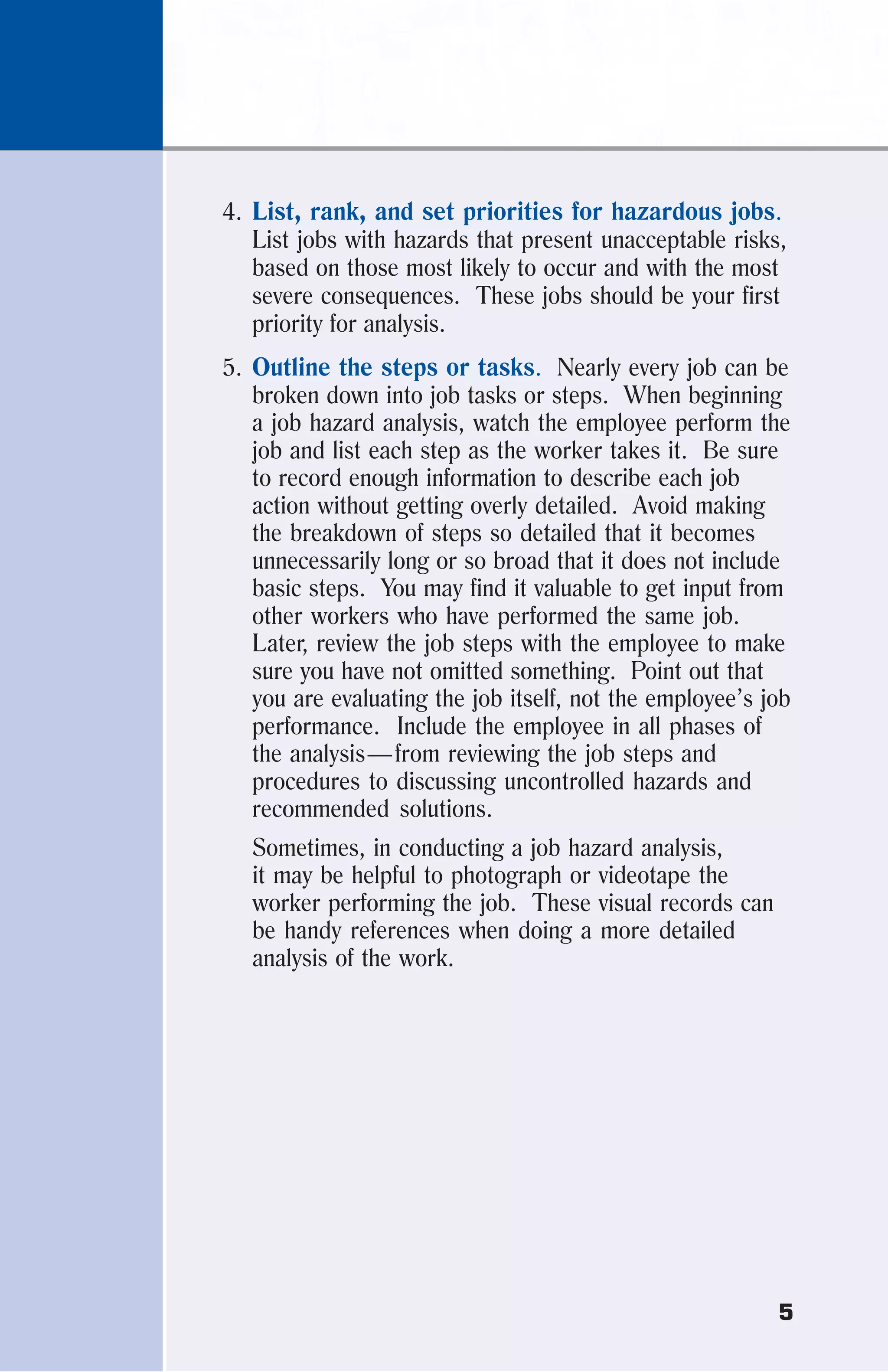 Osha job hazard analysis procedure | PDF