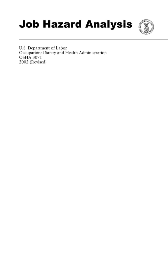 Osha job hazard analysis procedure | PDF