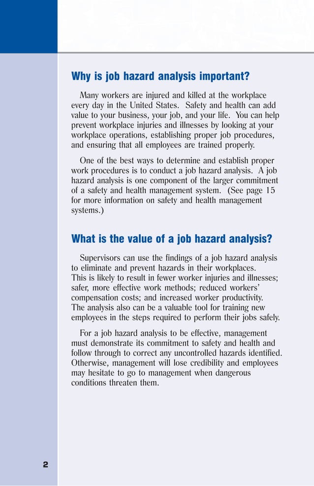 Osha job hazard analysis procedure | PDF
