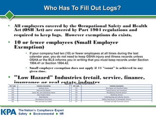 OSHA Logs: How To Do Them Right! | PPT