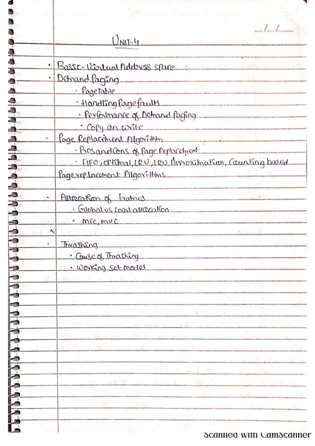 OPERATING SYSTEMS handwritten FIVE NOTES | PDF