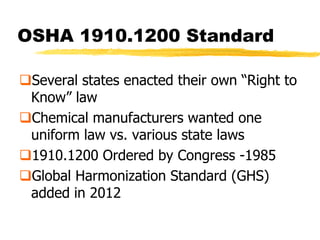 Osha on hazcom and ghs | PPTX