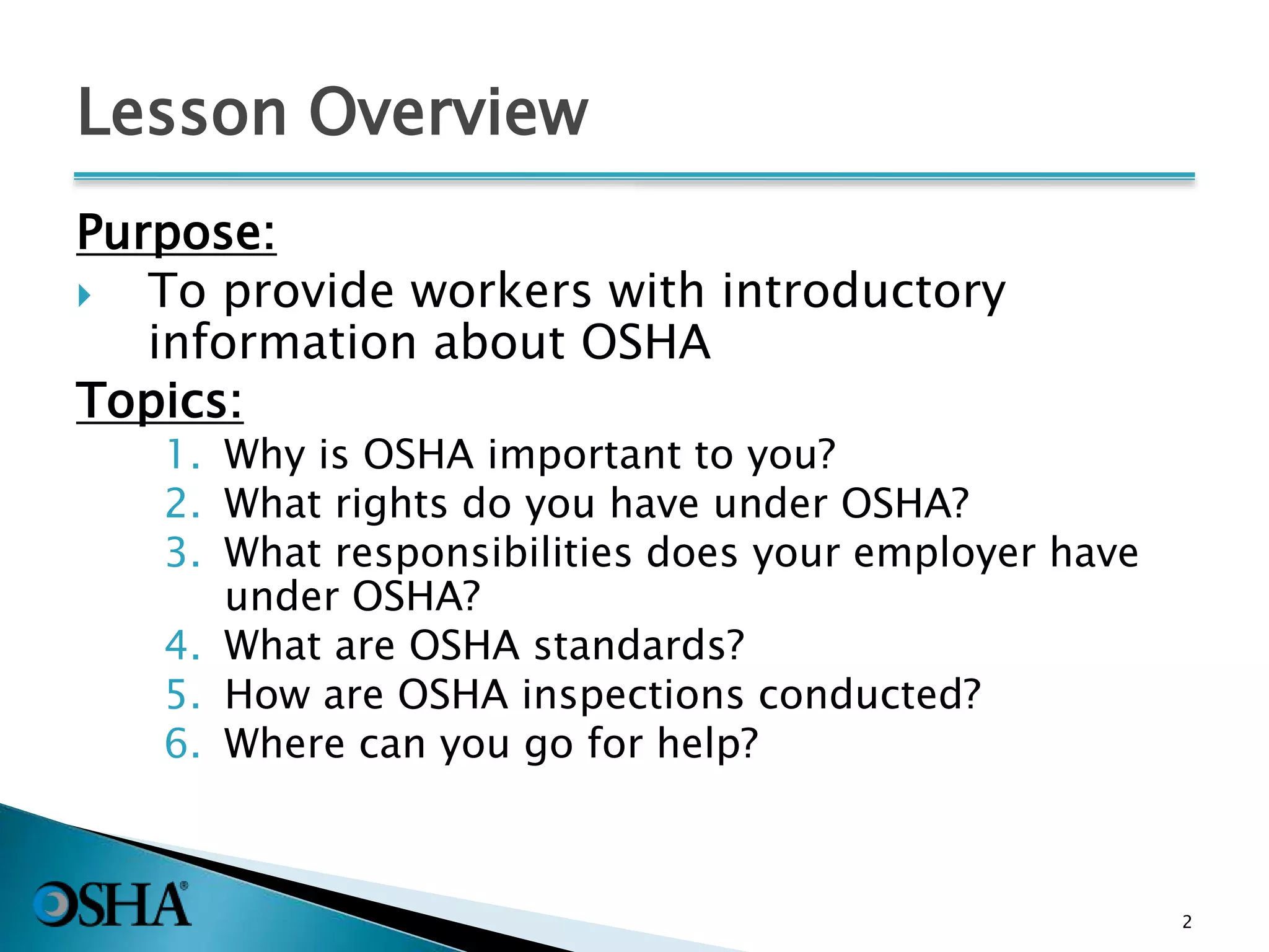 OSHA Introduction Presentation | PPT