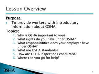 OSHA Introduction Presentation | PPT