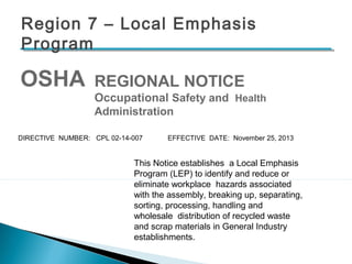 OSHA Solid Waste Presentation | PPT