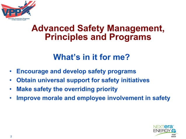 Advanced Safety, Management, Principles and Programs- OSHA and VPP | PDF