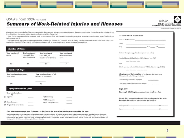 Osha Recordkeeping Highlights | PPT | Injuries | Diseases and Conditions