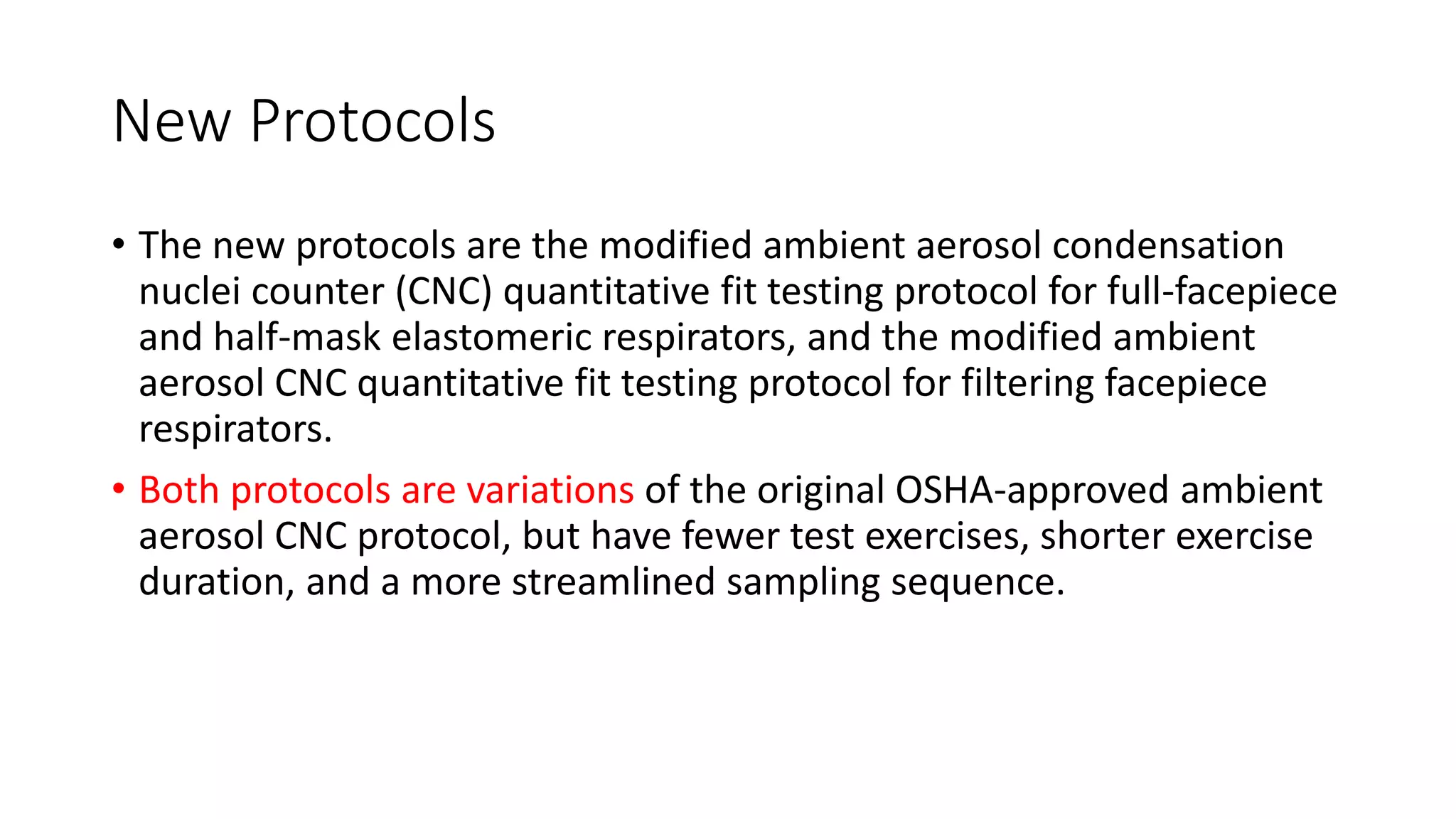Osha respirator fit test protocol 2019 | PPTX