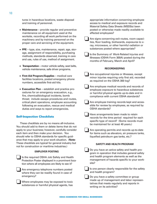Osha small business handbook | PDF