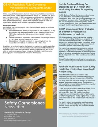 Osha spring 2013 updates | PDF