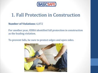 OSHA's Top 10 Violations of 2017 | PPTX | Injuries | Diseases and ...