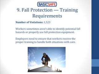 OSHA's Top 10 Violations of 2017 | PPTX | Injuries | Diseases and ...