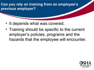 Osha training requirements | PPT